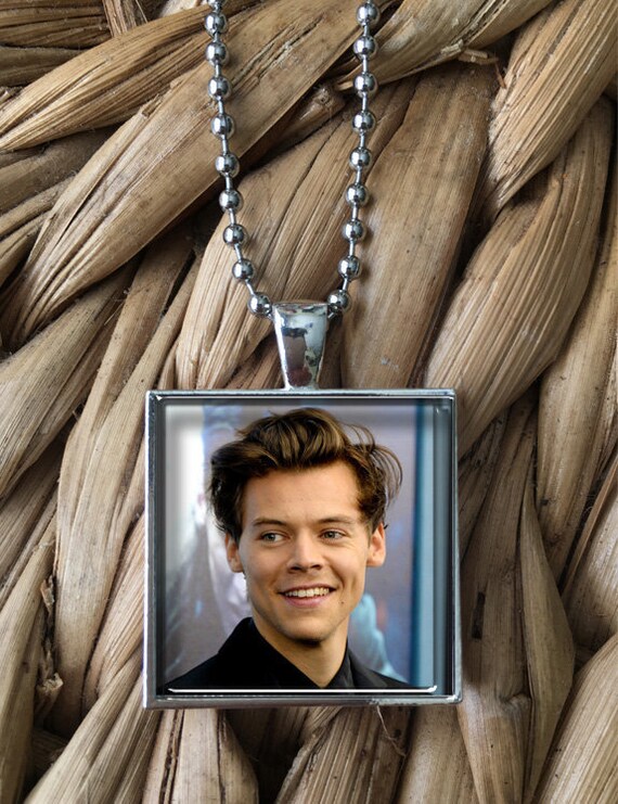 Harry Styles One Direction Singer Portrait Photo Glass Pendant Necklace Etsy