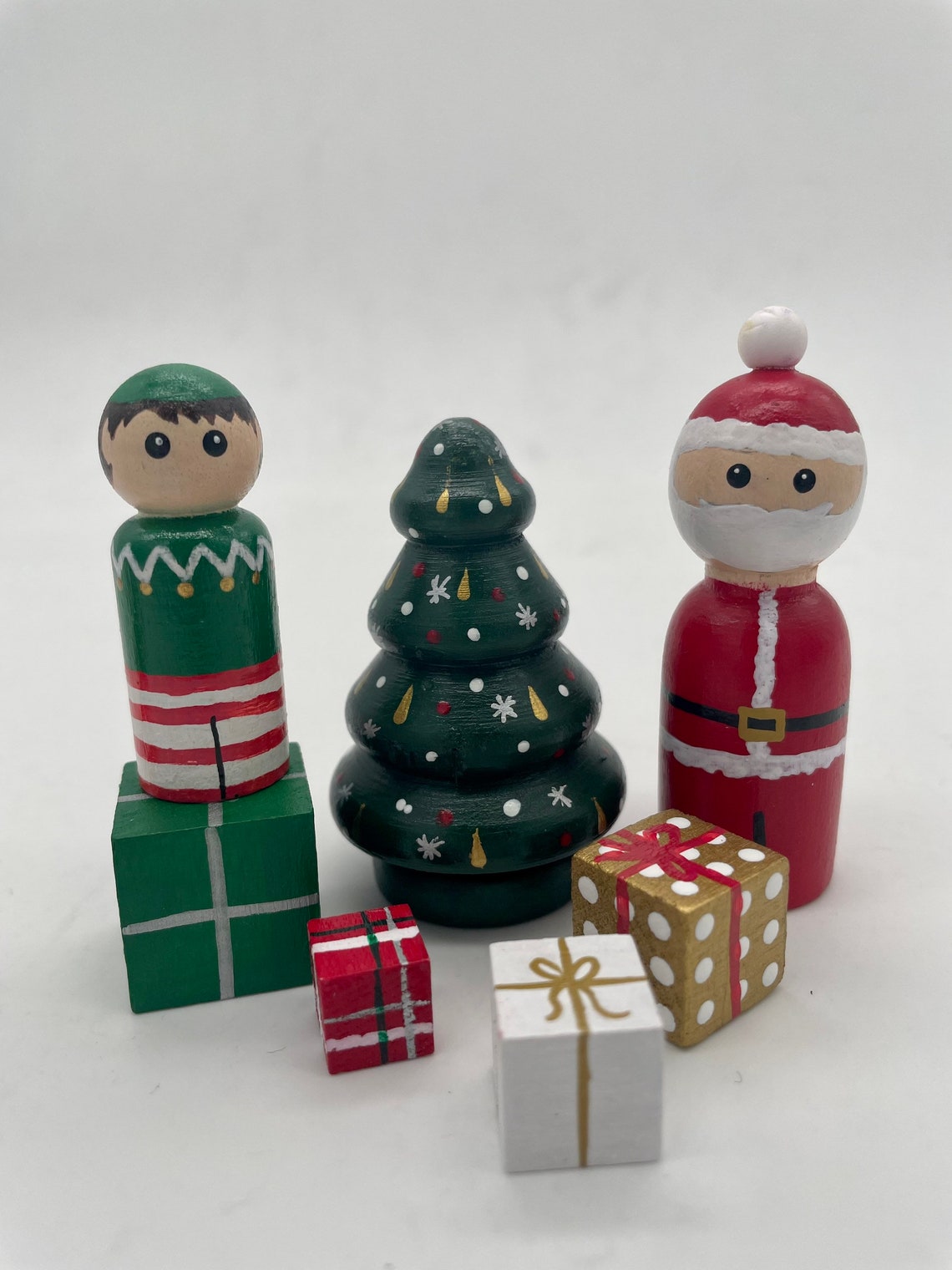 Christmas Play Set | Hand Painted Wooden Toy Figures | Set of 10 ...