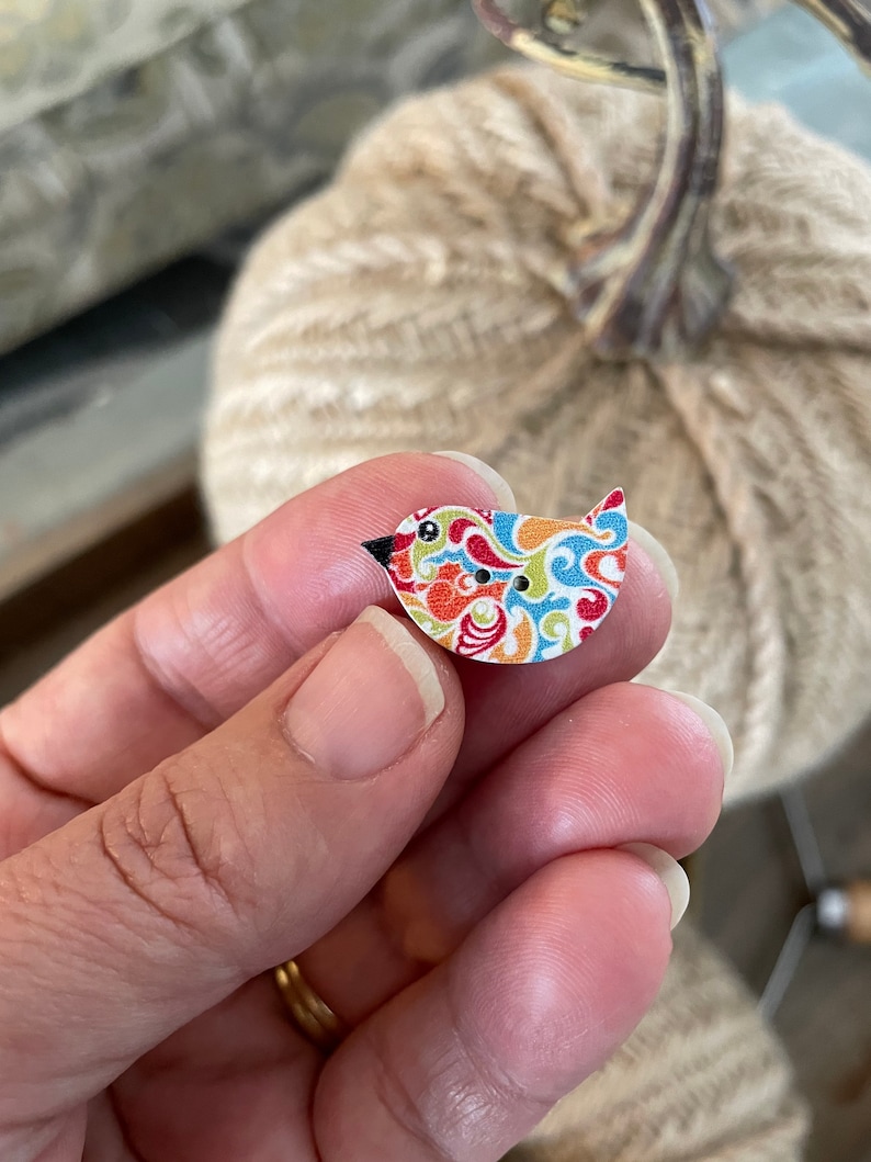 Pretty Birds Push Pins Set of 10, Decorative Thumbtacks, Bulletin Cork ...