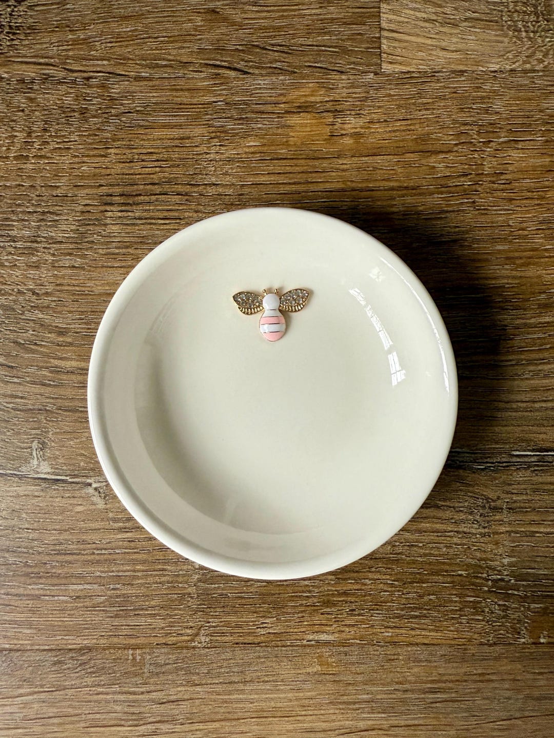White Ceramic Bumblebee Trinket Dish | Ring Tray | Jewelry Organizer ...