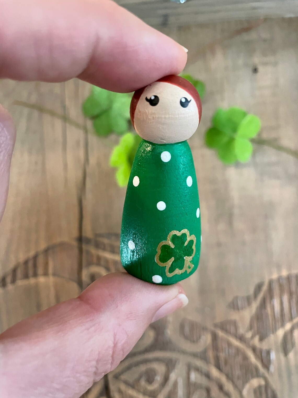 Irish Girl | St Patrick’s Day Peg Doll Figure | Cute Gift | Holiday ...