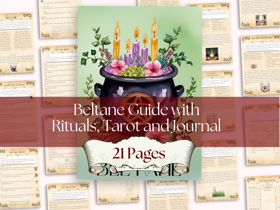 Beltane Ritual Guide PDF • Wicca Journal Page • Tarot Spread • Pagan ...