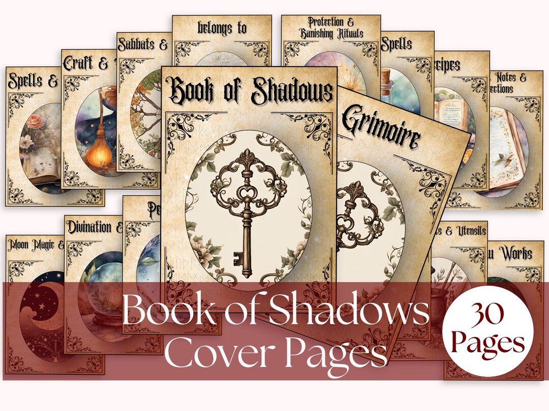 30 Magical Grimoire Divider Pages – Book of Shadows, Witchcraft, Magic ...