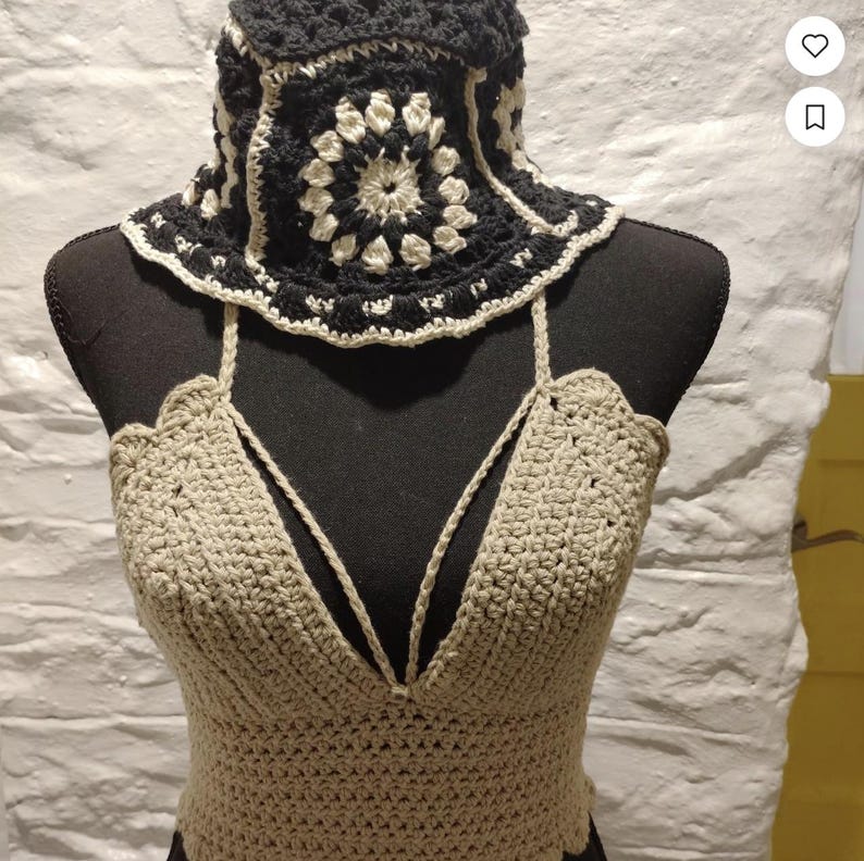 Handmade Crochet Crop Top | Tie Back Crochet Top | Summer Halter Top ...