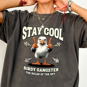 Bird Gangster T-shirt, Funny Seagull Tee, Streetwear Design - Etsy