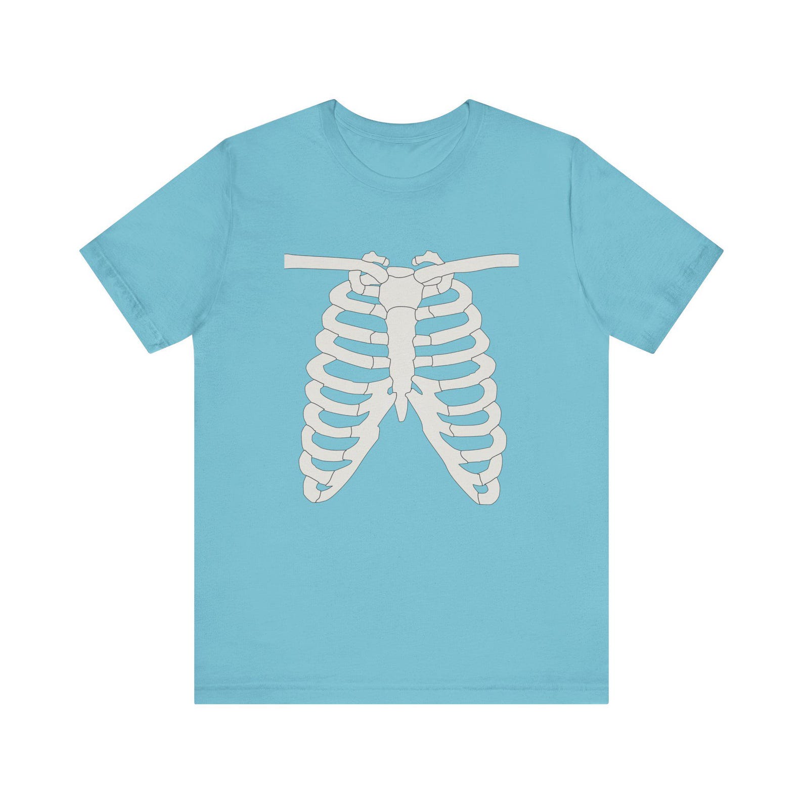 Skeleton Ribcage Halloween T-shirt, Spooky Skeleton Bones Graphic Tee ...
