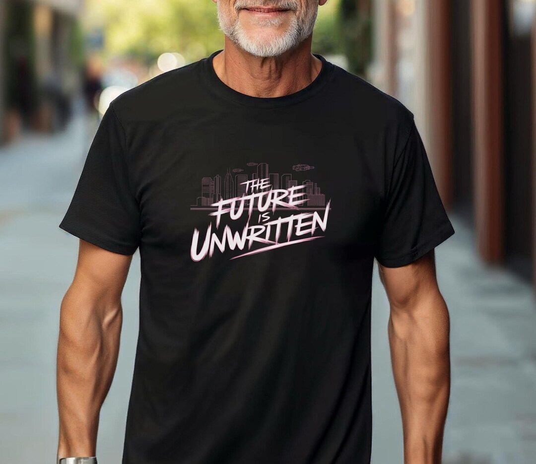 Neon Cyberpunk City T-shirt | Future is Unwritten Dystopian Tee | Sci ...