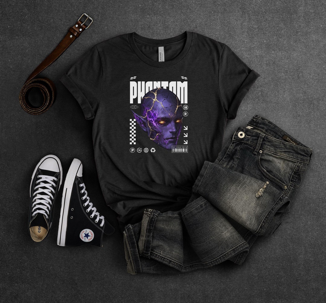 Cyberpunk Alien Face Unisex Tee, Extraterrestrial Graphic T-shirt, Bold ...