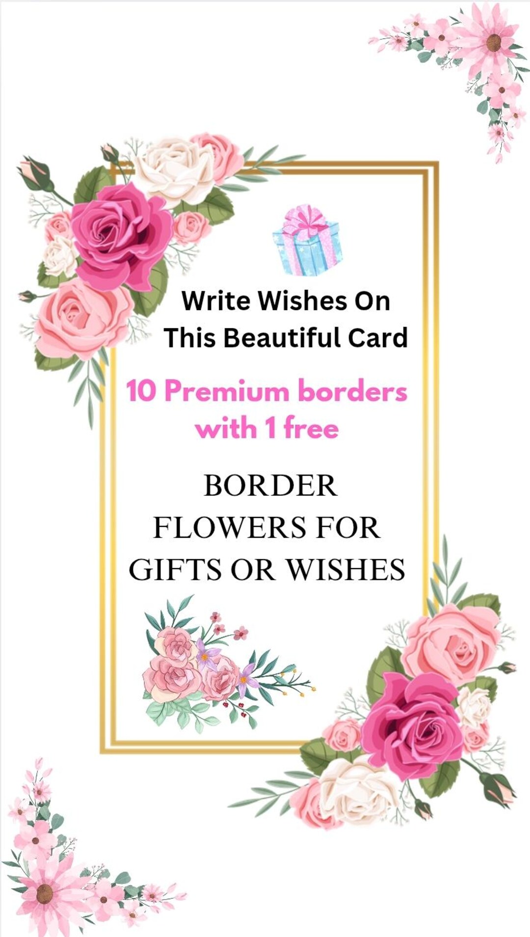 Flower Borders for Writting All Kind of Wishes, Greetings, Welcome ...