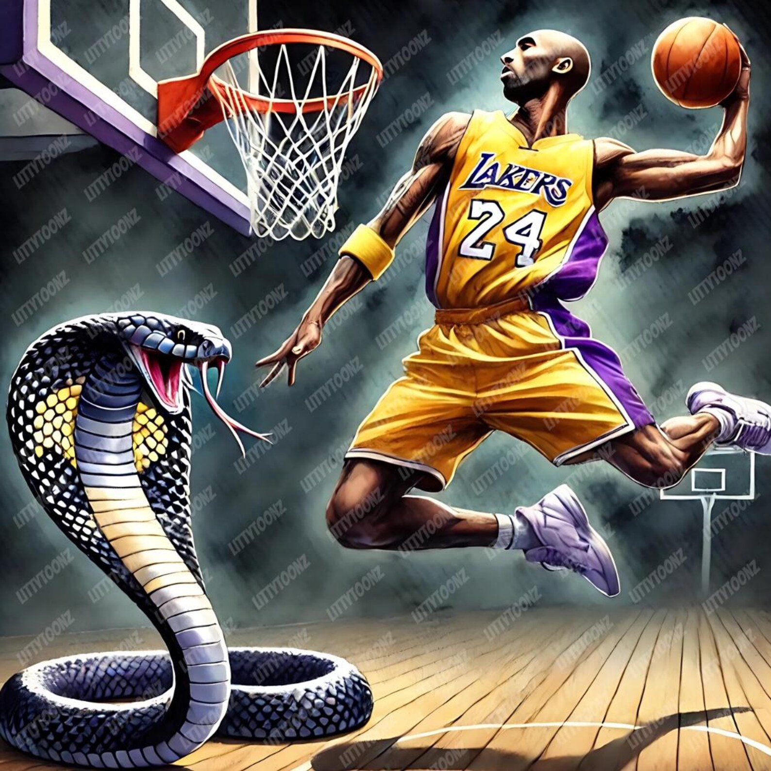 Kobe Bryant Black Mamba Art Paintings - Etsy
