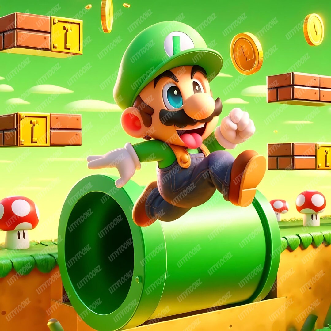Animated Cartoon Video Game Character - Green Hat - Etsy