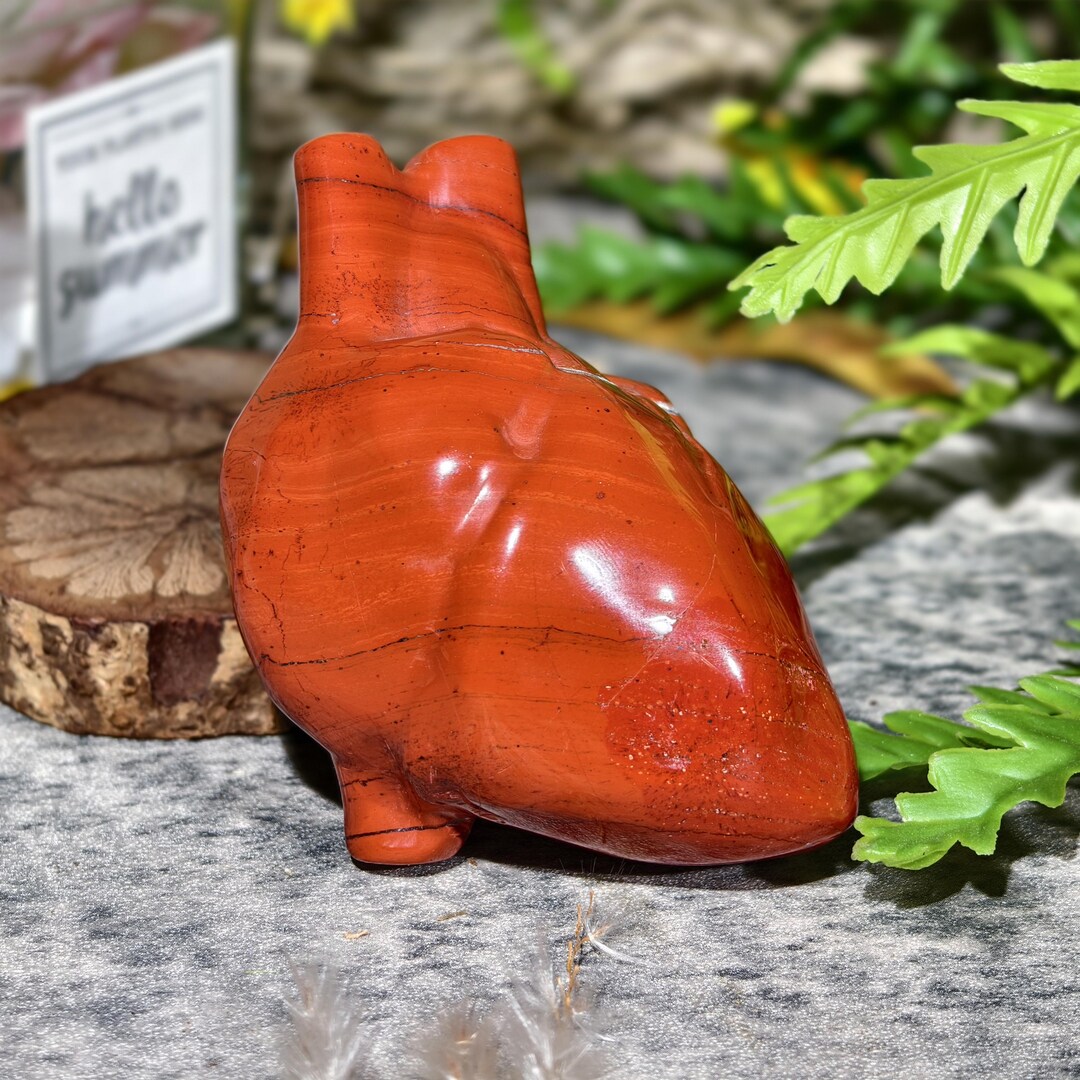 Red Jasper Heart Model Sculpture: Crystal Organs Carvings Ornaments - Etsy