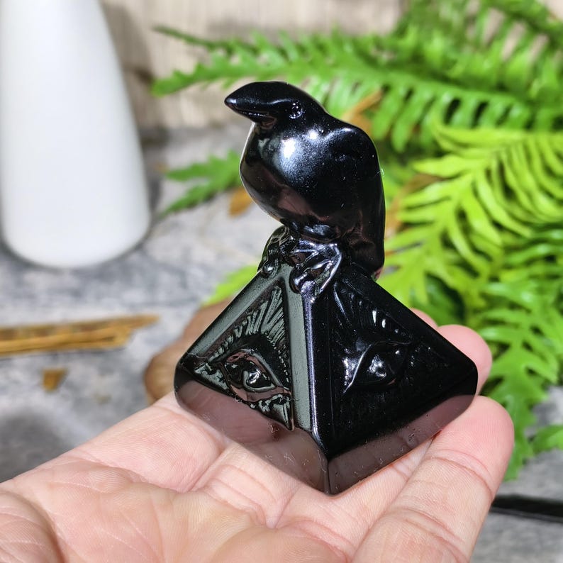 Obsidian Raven Pyramid: All-seeing Eye Sculpture - Etsy