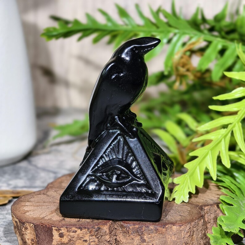 Obsidian Raven Pyramid: All-seeing Eye Sculpture - Etsy