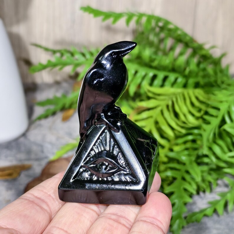 Obsidian Raven Pyramid: All-seeing Eye Sculpture - Etsy