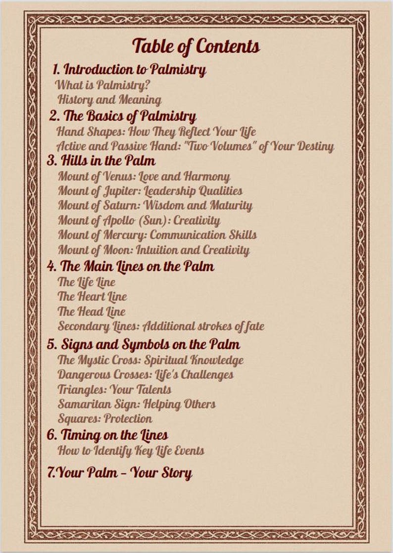 Beginner Palm Reading Book | Digital Palmistry Guide | Occult Ebook - Etsy