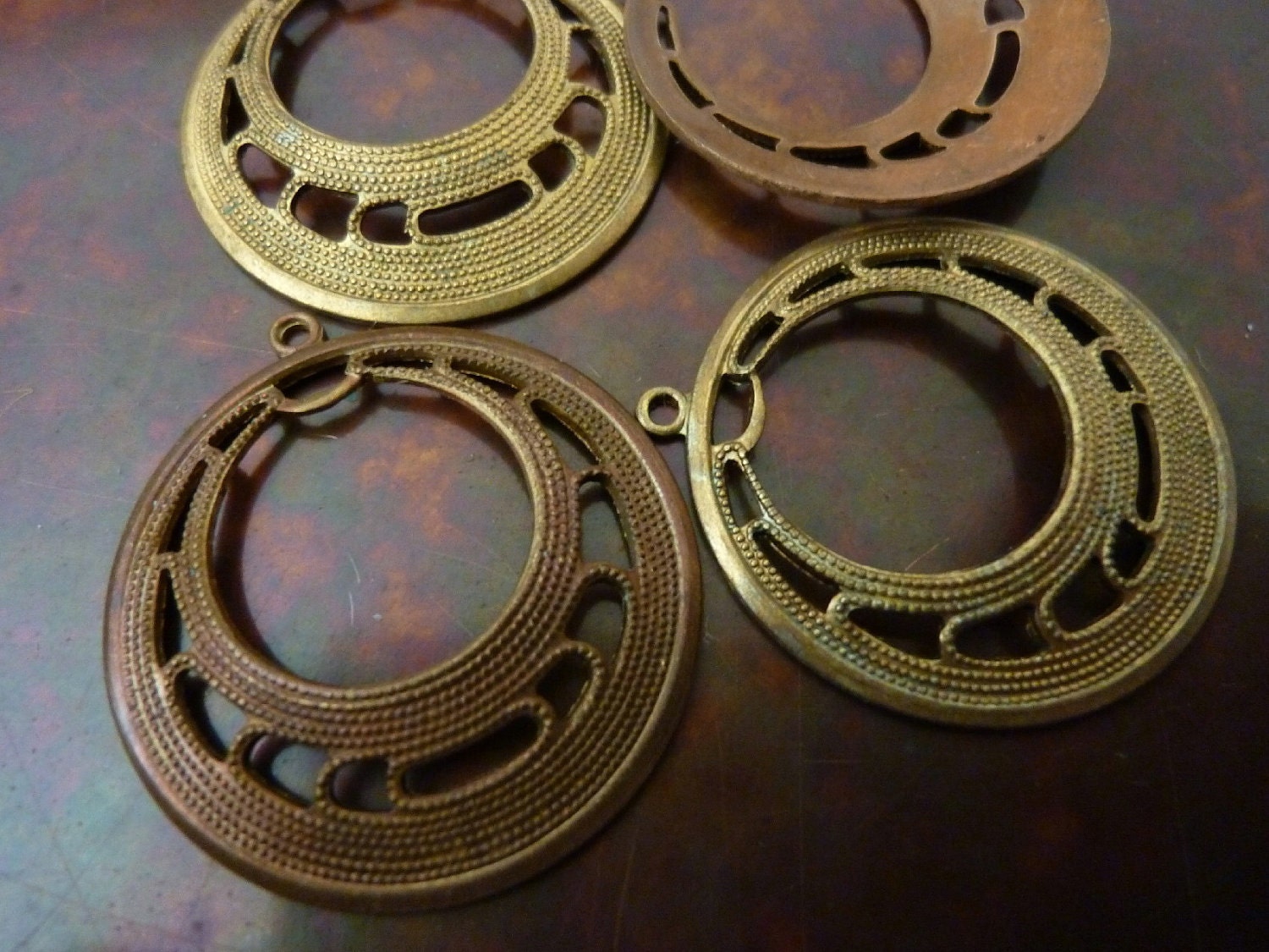 Vintage Filigree Hoops 1960s Small Round Textured Open | Etsy