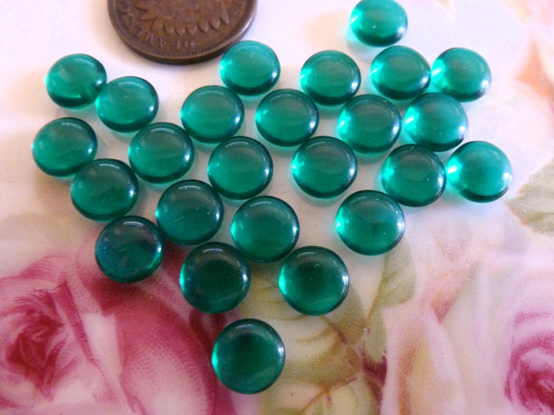 24 Vintage Teal Tablets Glass Jewels, 7 X 3mm High, C15 - Etsy