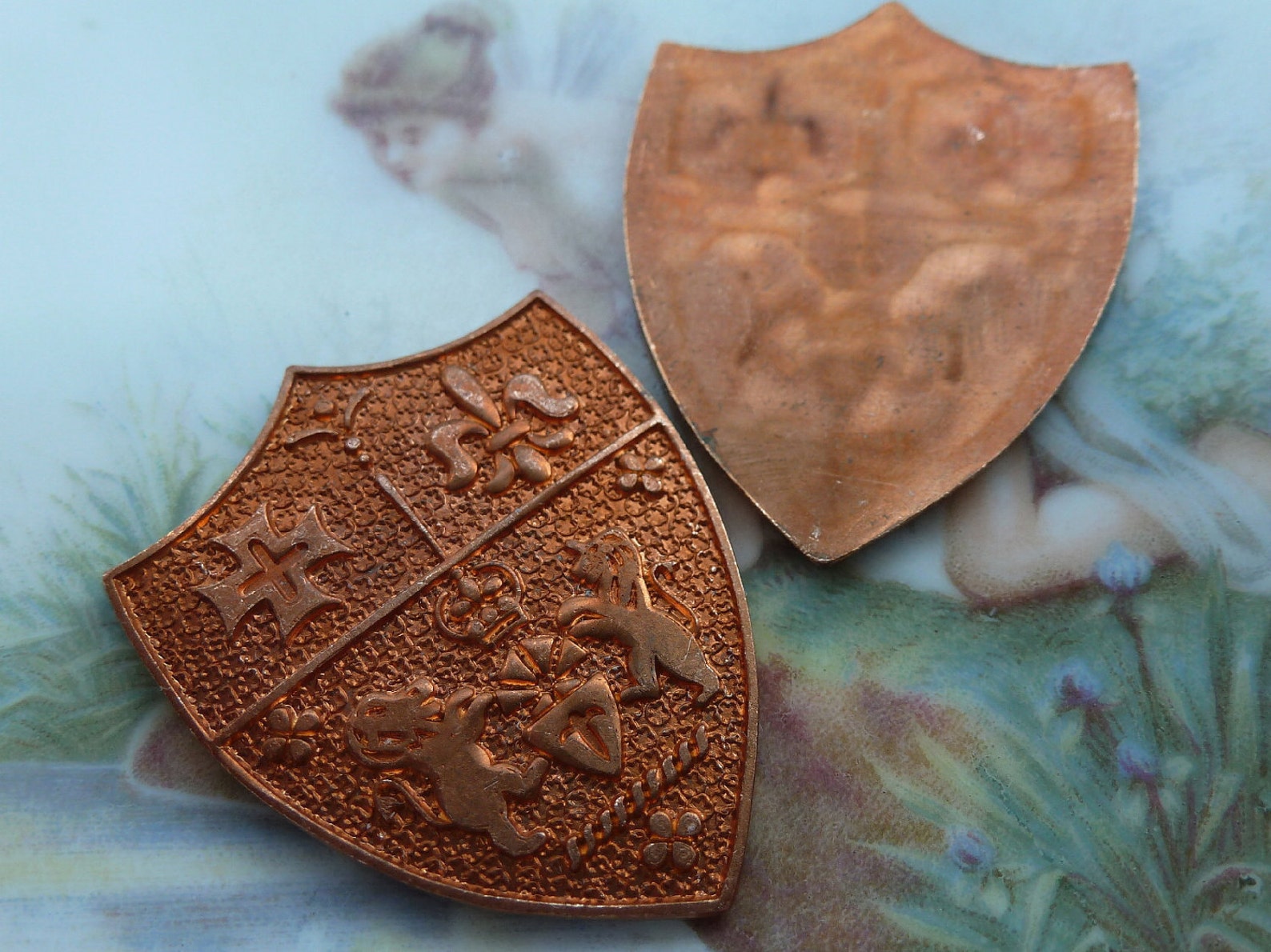 Vintage Coat of Arms, 1950s Renaissance Style Heraldic Shield, Die Cast ...