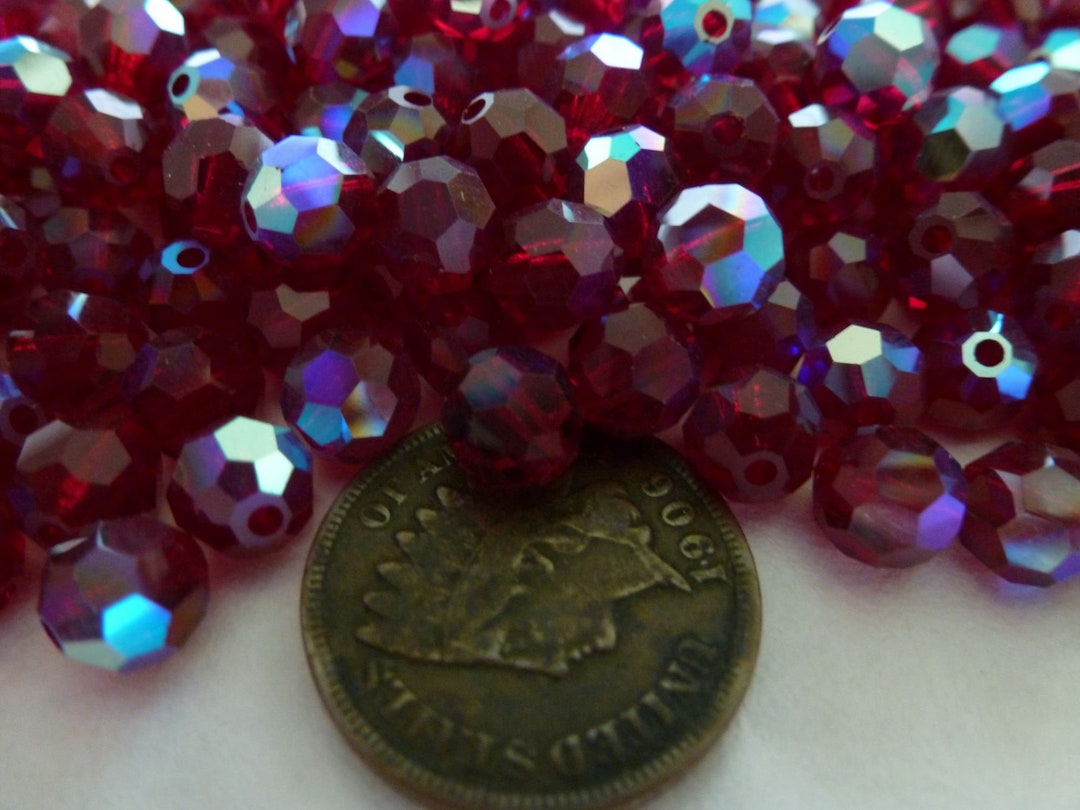 24 Gorgeous Round Preciosa 6 X 6mm MC Crystal AB SIAM Beads C12 - Etsy
