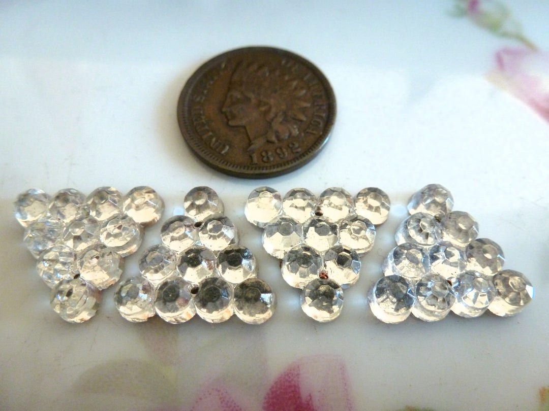 4 Bumpy Textured Clear German Glass Triangle SEW ON Cabochons, 15x15mm ...