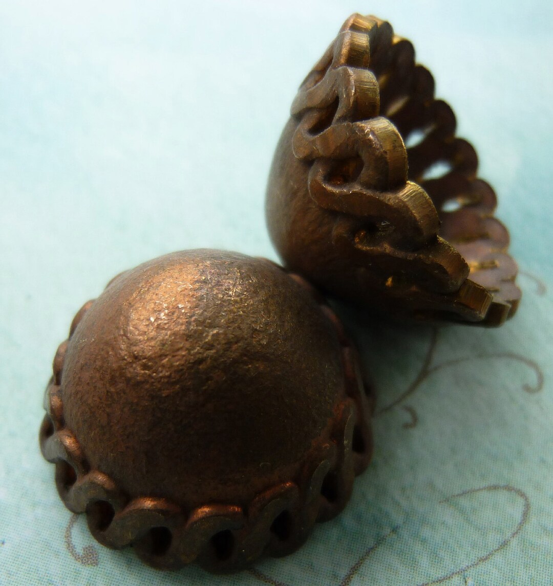 2 Vintage Thick & Heavy Brass Bead Caps, NO HOLES C17 - Etsy