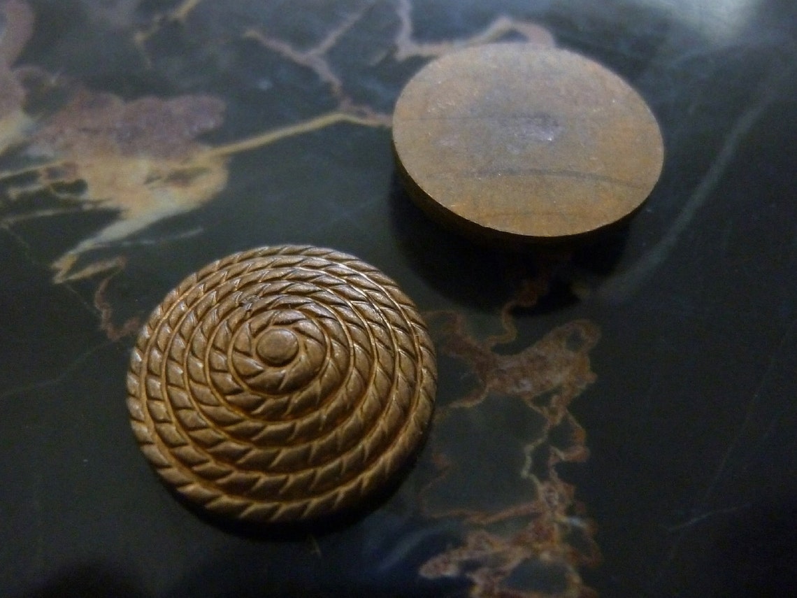 Vintage Brass Medallions 1960s Round Domed Swirled Rope | Etsy