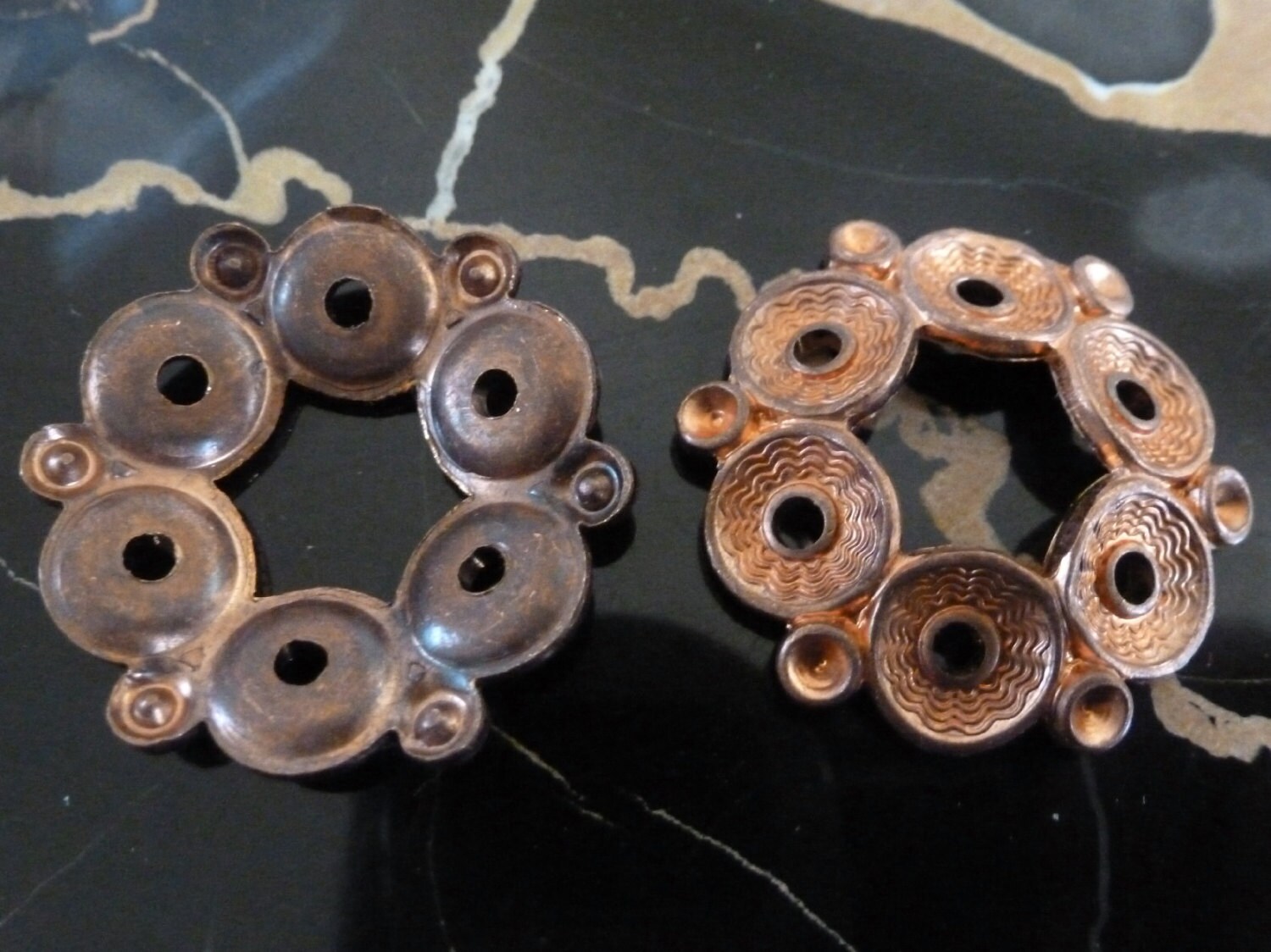 Round Vintage Settings 1950s Heavy Struck Die Cast | Etsy