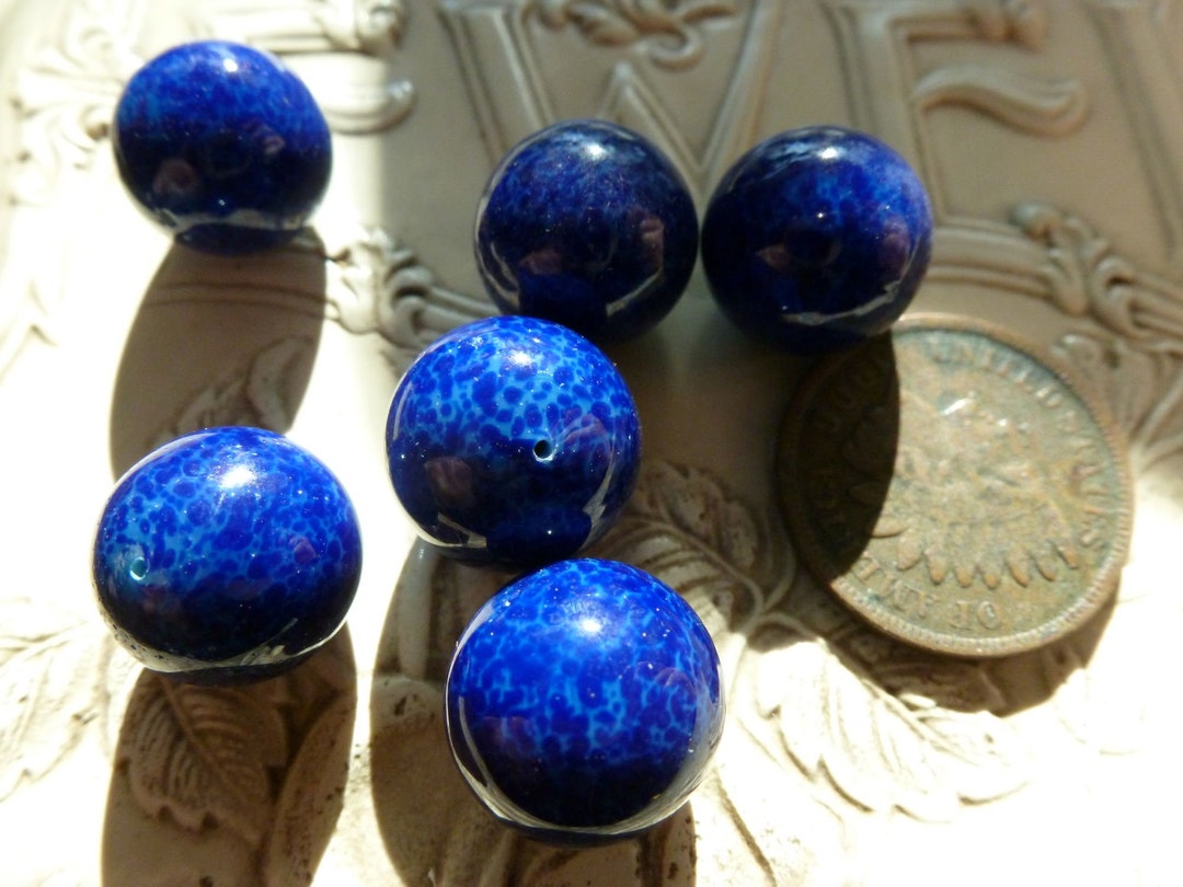 6 Gorgeous Lapis Lazuli HALF HOLE Drops, 11.5mm Wide, Itty Bitty Holes ...