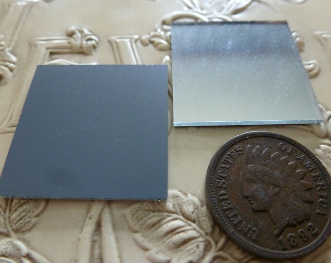 MIRROR, Mirror 4 Light Weight SQUARE Mirrors Apprx 25mm X 1mm Thick or ...