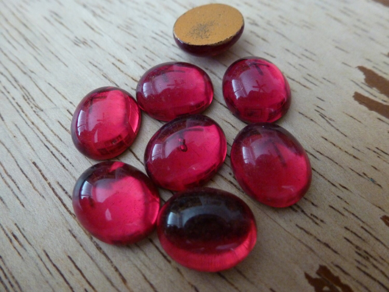 8 Vintage Tubby Ruby Red 12 X 10mm Cab Cabochon C29 - Etsy
