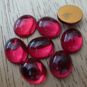 8 Vintage Tubby Ruby Red 12 X 10mm Cab Cabochon C29 - Etsy