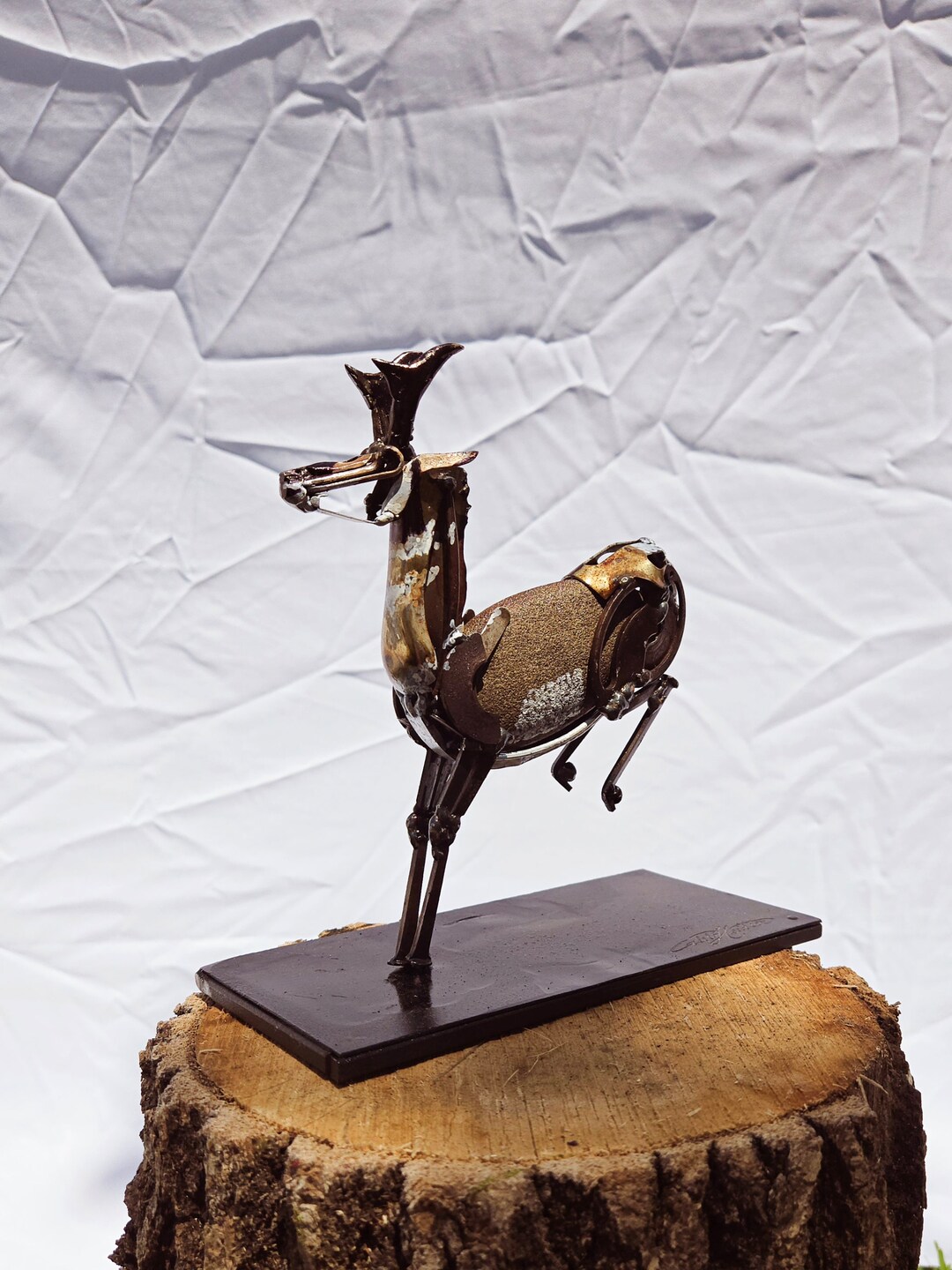 Pronghorn Antelope Handcrafted Sculpture Welded Metal and Rock - Etsy