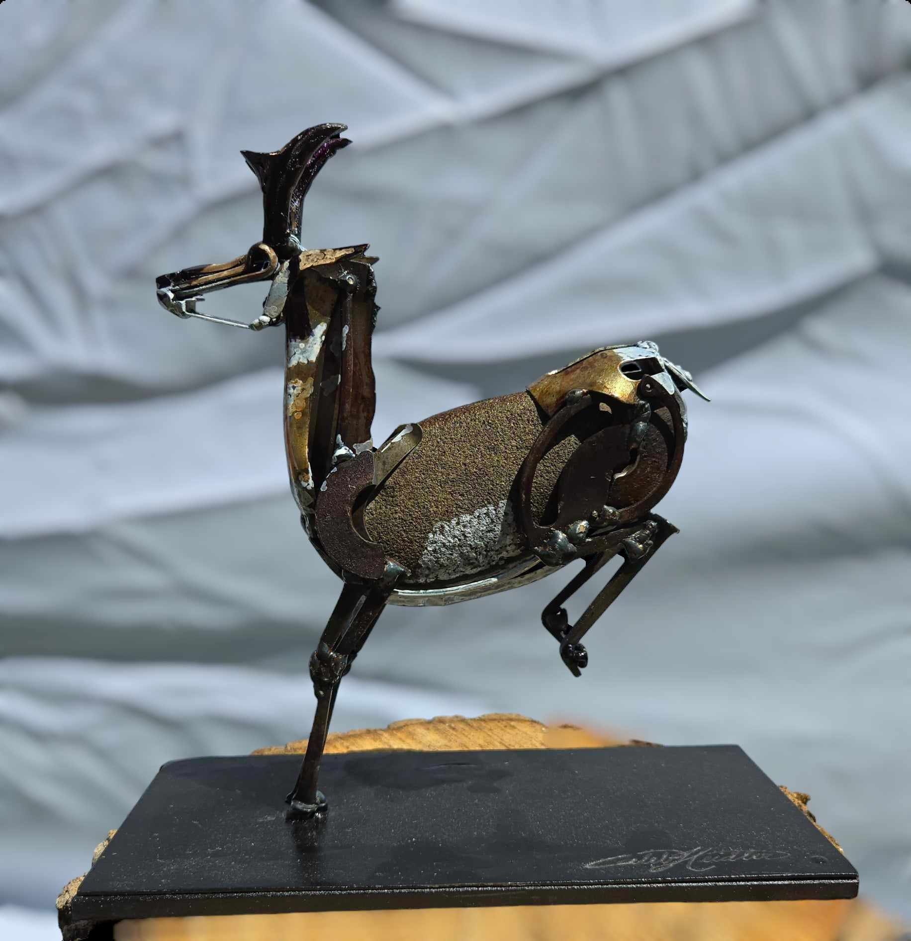 Pronghorn Antelope Handcrafted Sculpture Welded Metal and Rock - Etsy