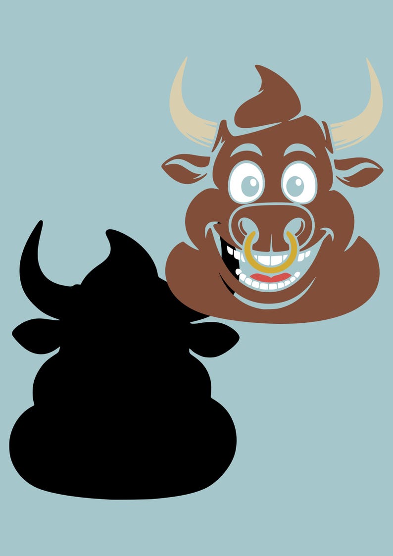 Funny Bull Poop Cartoon Layered SVG – Silly Emoji Clipart, PNG, Cricut ...