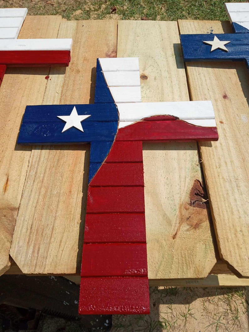 Texas Flag Wooden Cross - Etsy