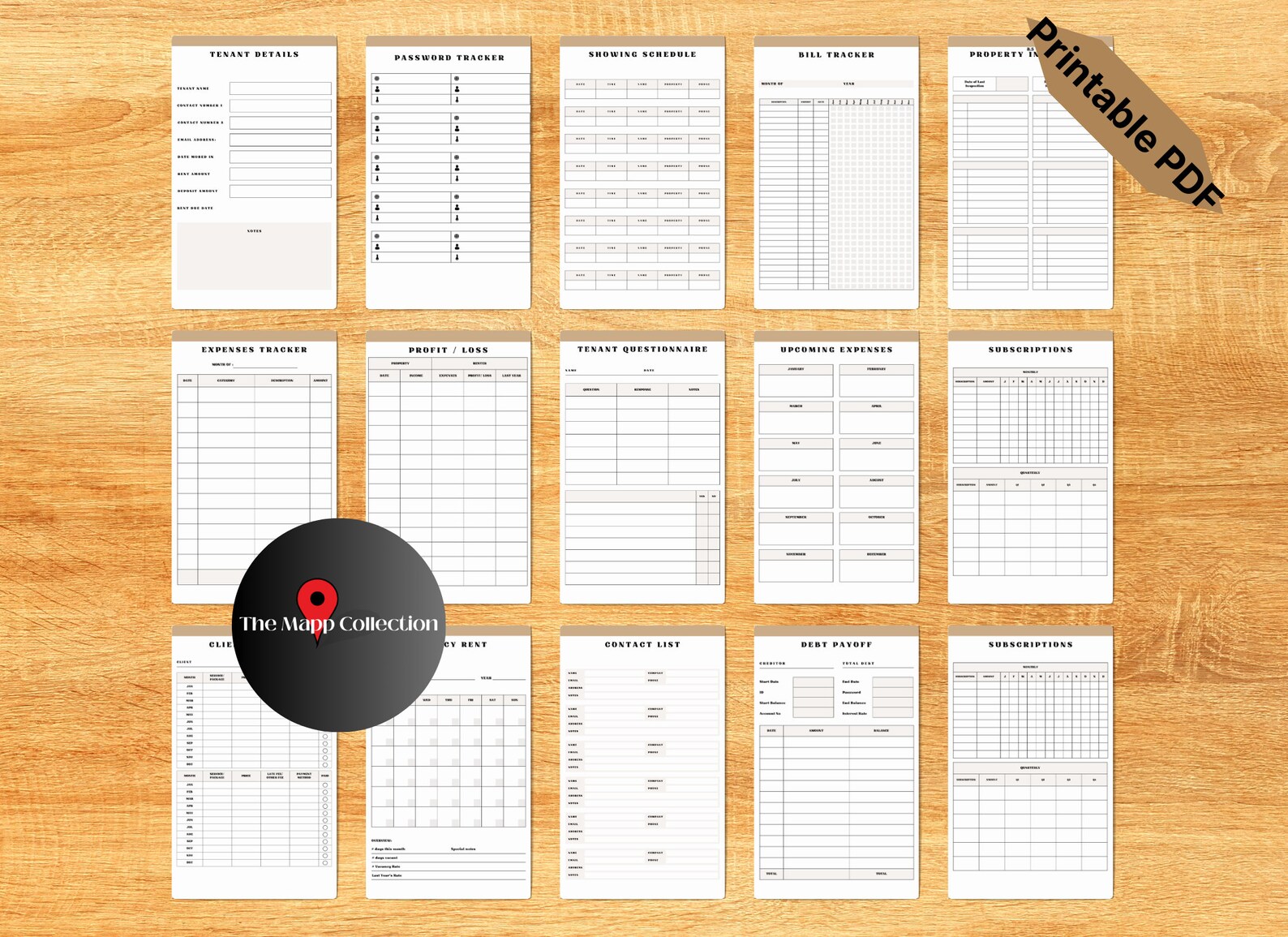 Printable Real Estate Planner for Rental Property Management ...