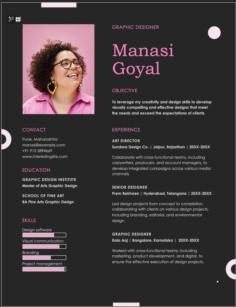 Graphic Designer Resume - Etsy