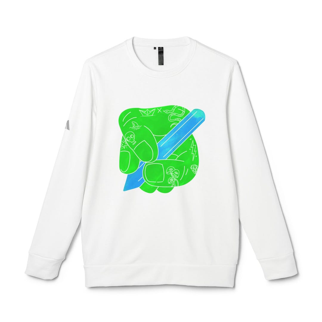 Adidas® Graphic Design Crewneck Sweatshirt Customized Green Trendy ...