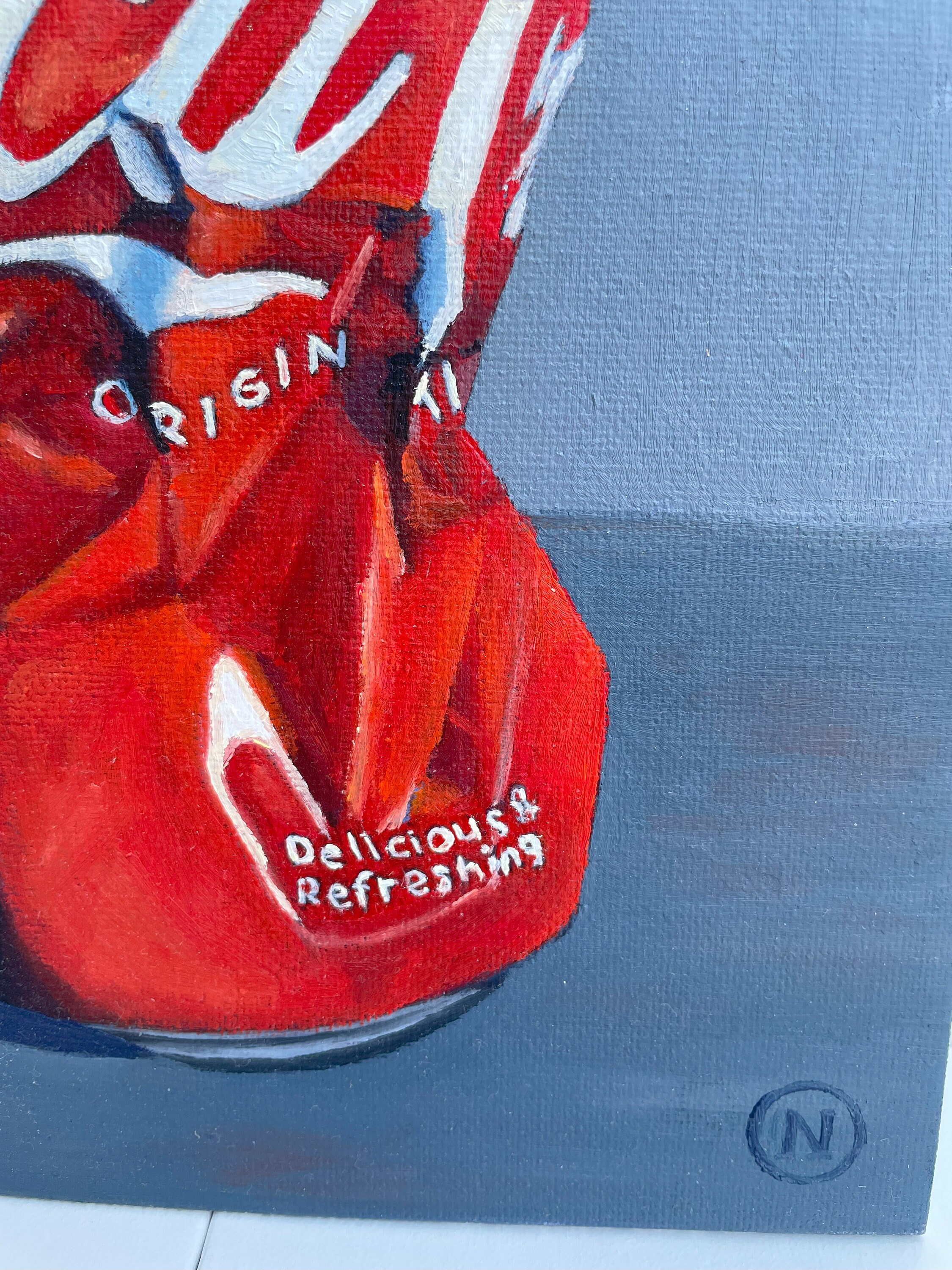 Original Oil Painting: Crushed Coca-cola Can, 7x9 Inches, Incl.red ...