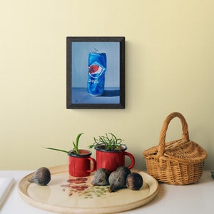 Original Oil Painting: Crushed Pepsi Can, 7x9 Inches, Black Frame ...