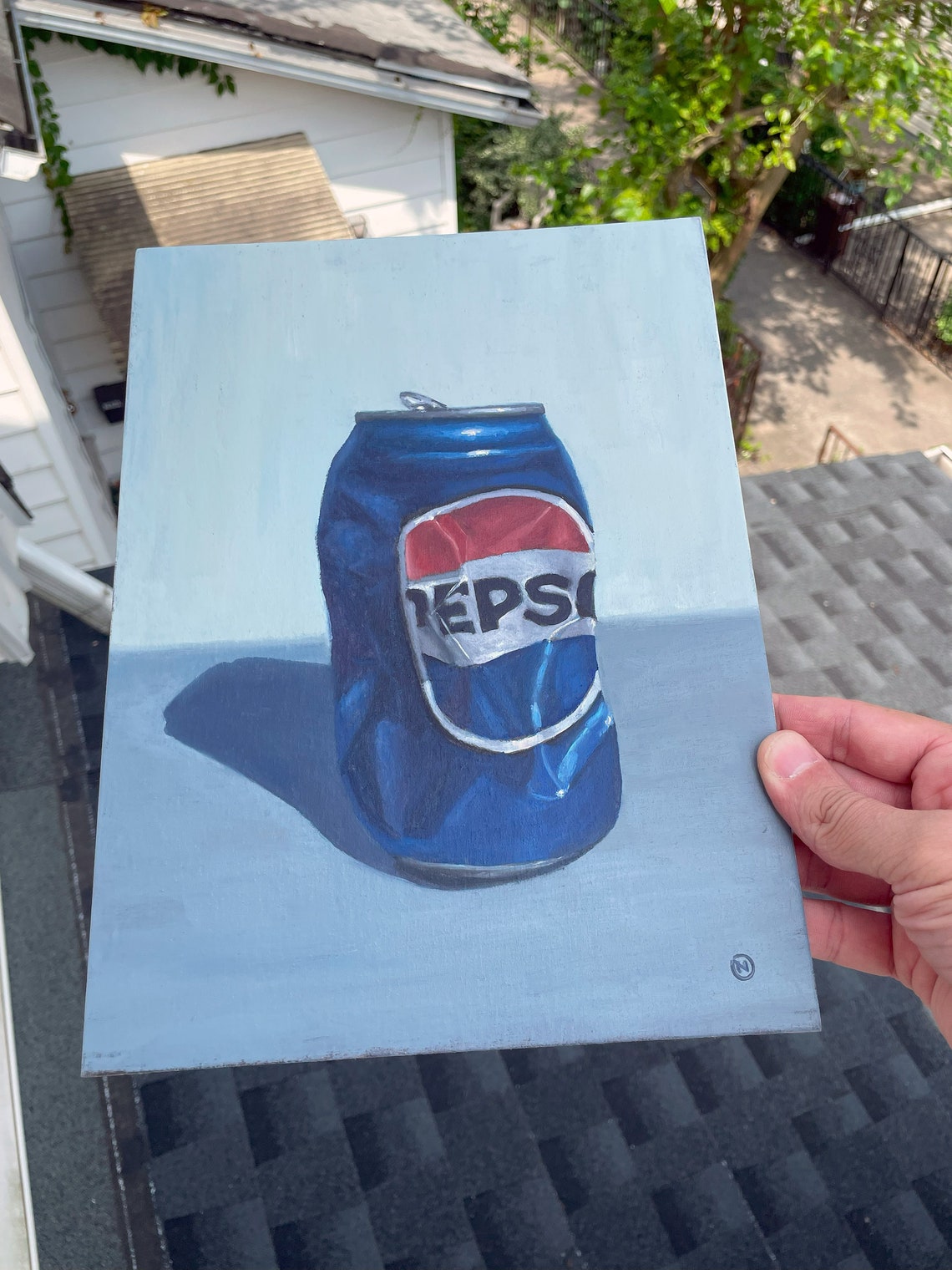 Original Oil Painting: Crushed Pepsi-cola Can, 12x9 Inches ...