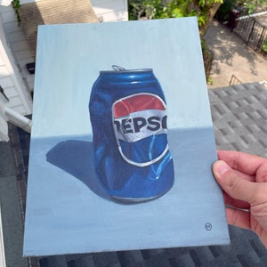 Original Oil Painting: Crushed Pepsi-cola Can, 12x9 Inches ...