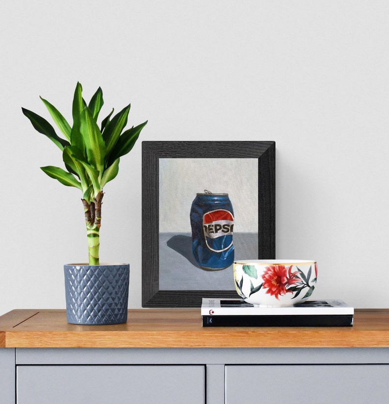 Original Oil Painting: Crushed Pepsi-cola Can, 12x9 Inches ...