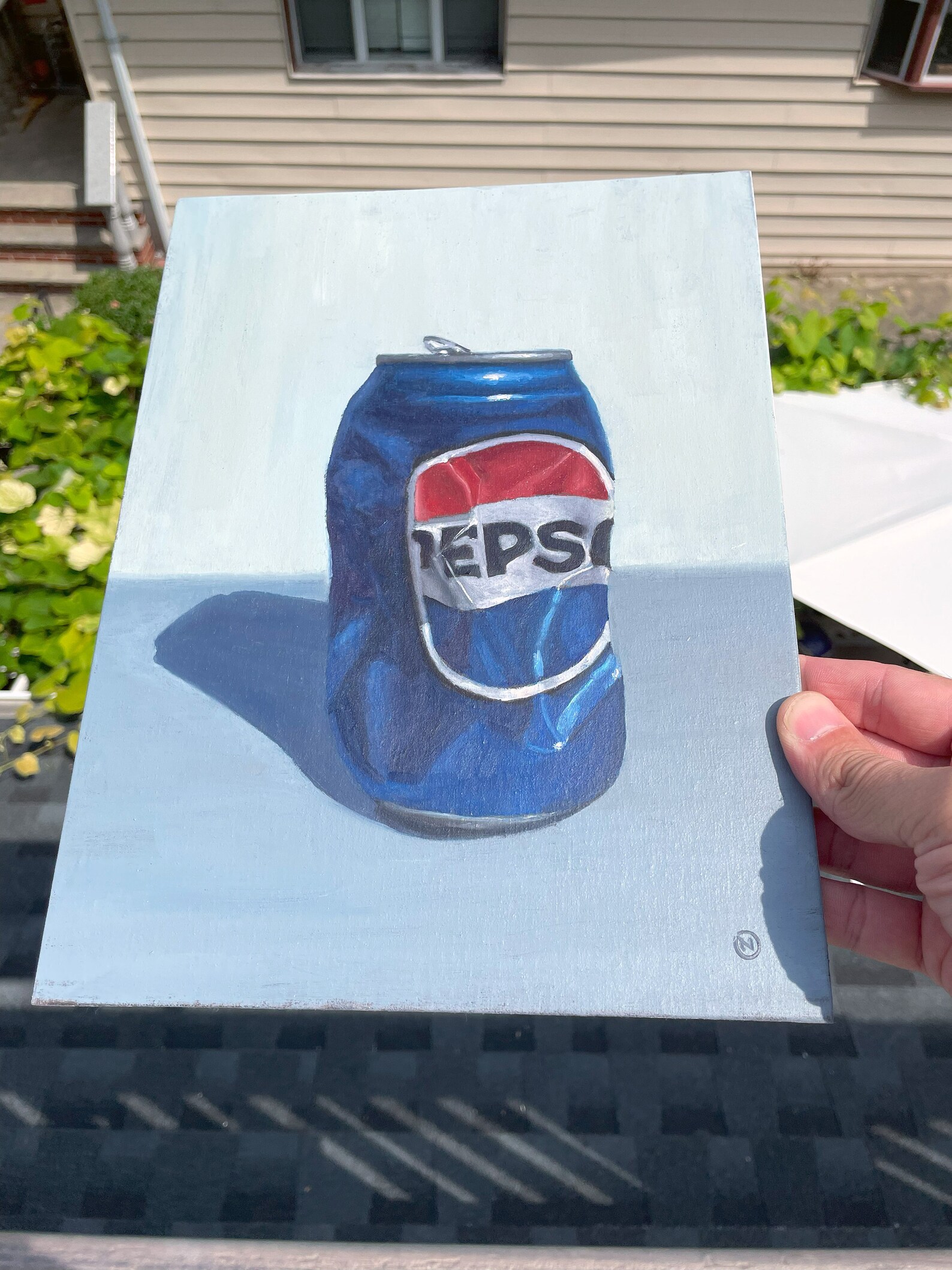 Original Oil Painting: Crushed Pepsi-cola Can, 12x9 Inches ...