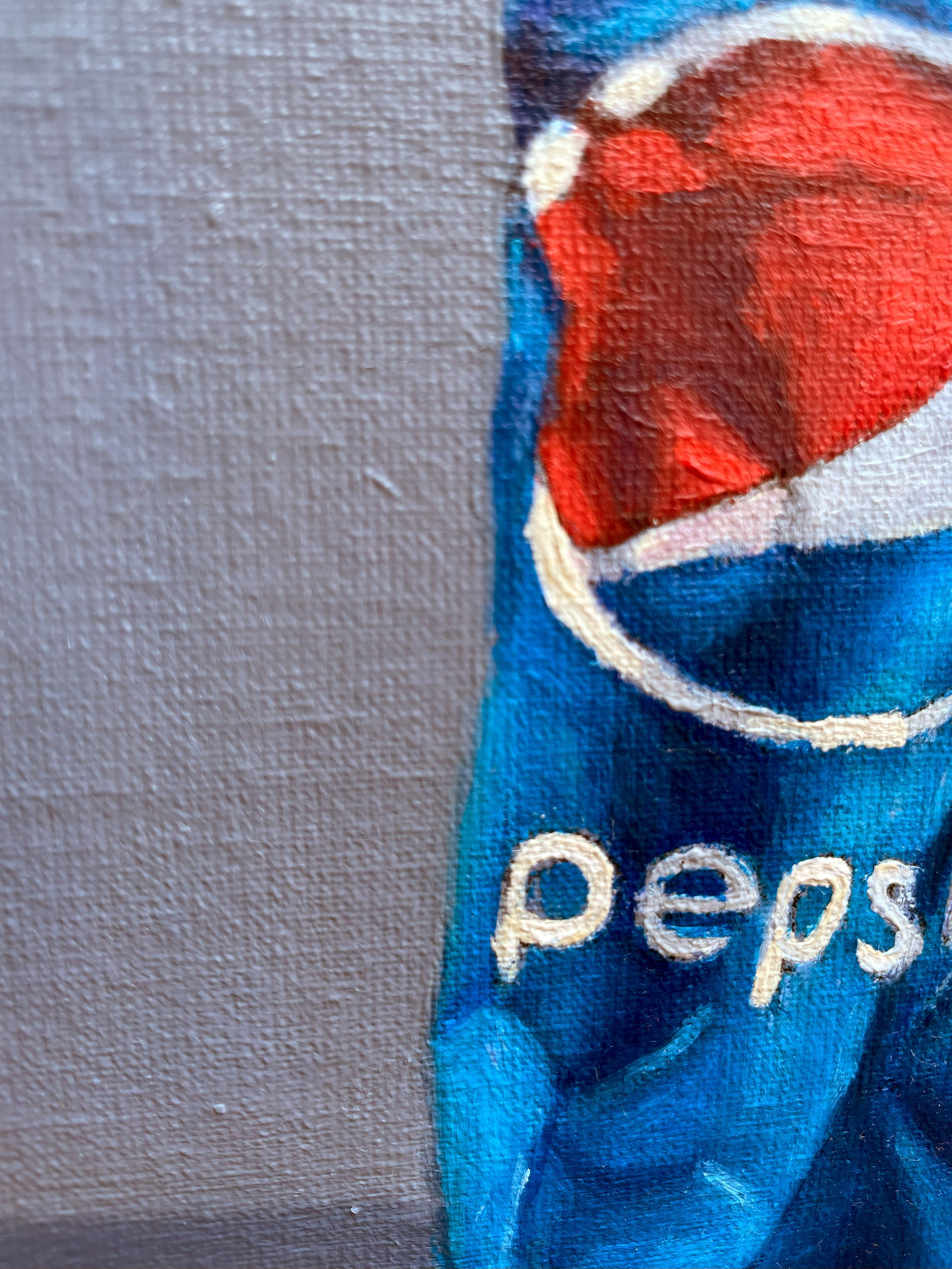 Original Oil Painting: Crushed Pepsi Can, 7x9 Inches, Black Frame ...