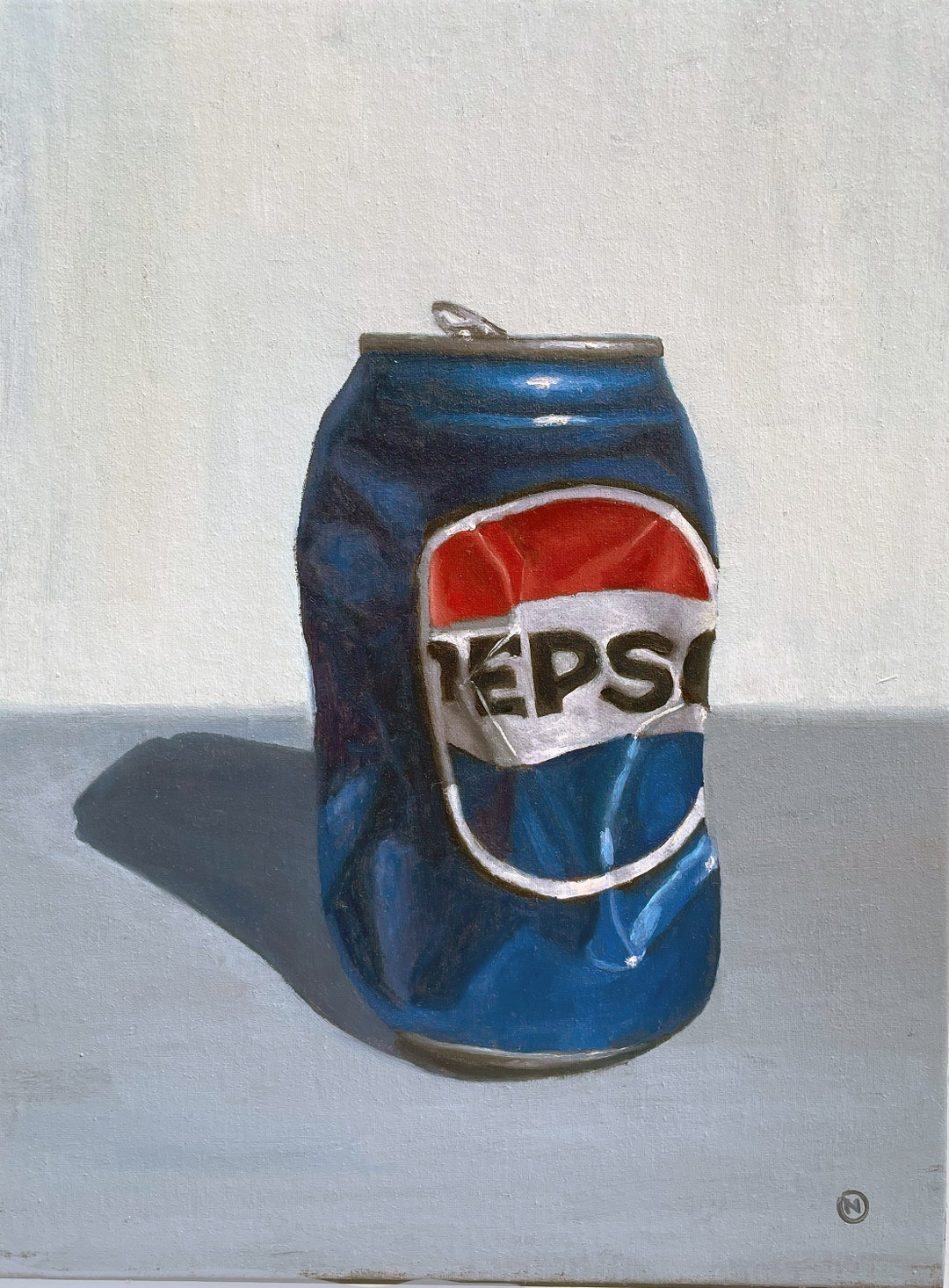 Original Oil Painting: Crushed Pepsi-cola Can, 12x9 Inches ...