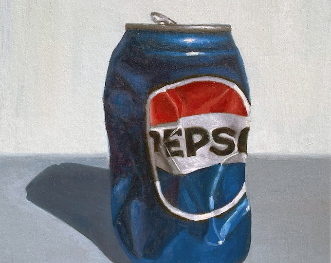 Original Oil Painting: Crushed Pepsi-cola Can, 12x9 Inches ...