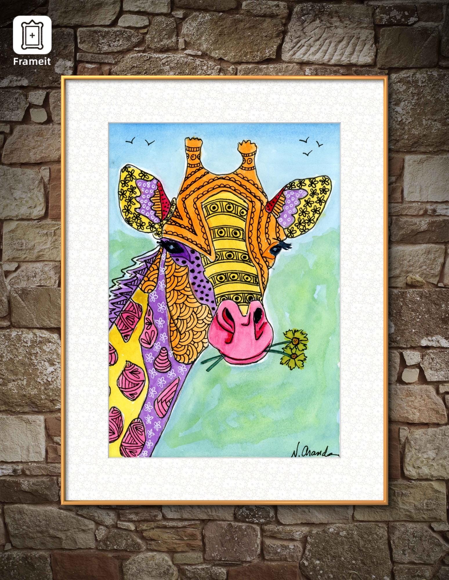 Giraffe - Art Print - Etsy
