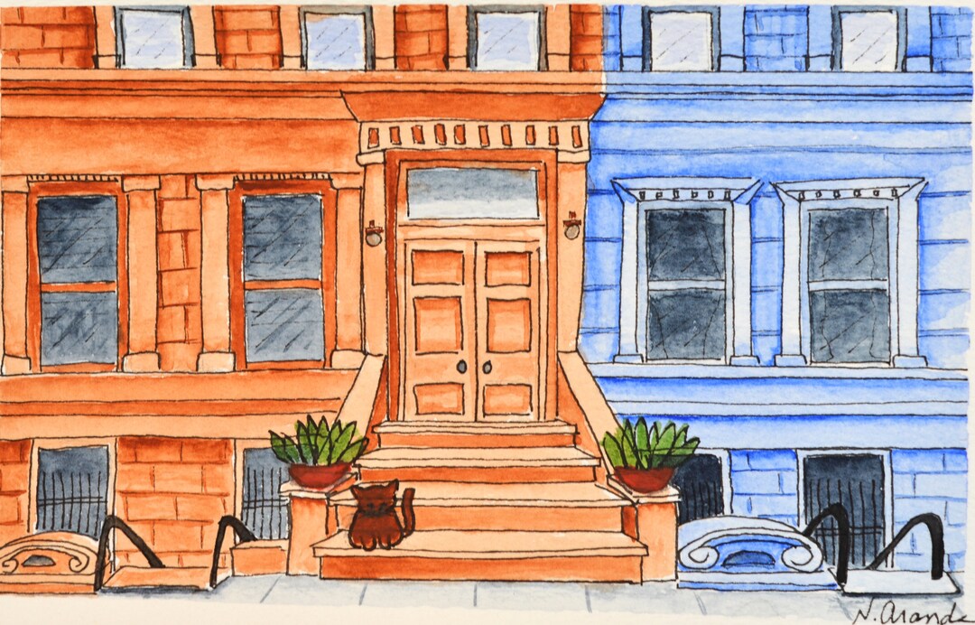 Brownstone Art Print - Etsy